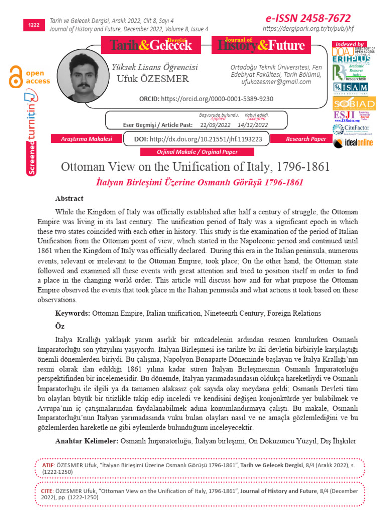 Ottoman View on Italian Unification | PDF | First French Empire | Napoleon