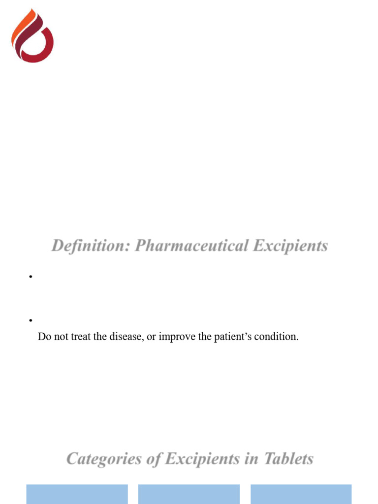 Understanding Pharmaceutical Excipients | PDF | Tablet (Pharmacy ...