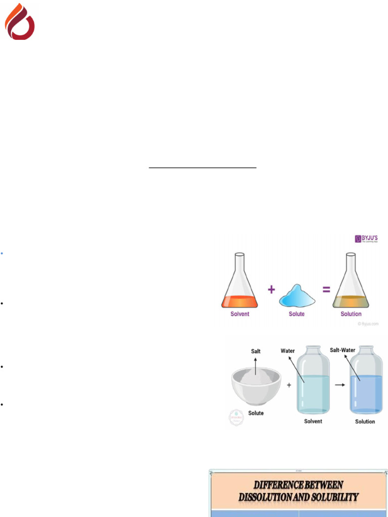Week 2 Solution Solubility And Dissolution Pdf Solubility Solvation
