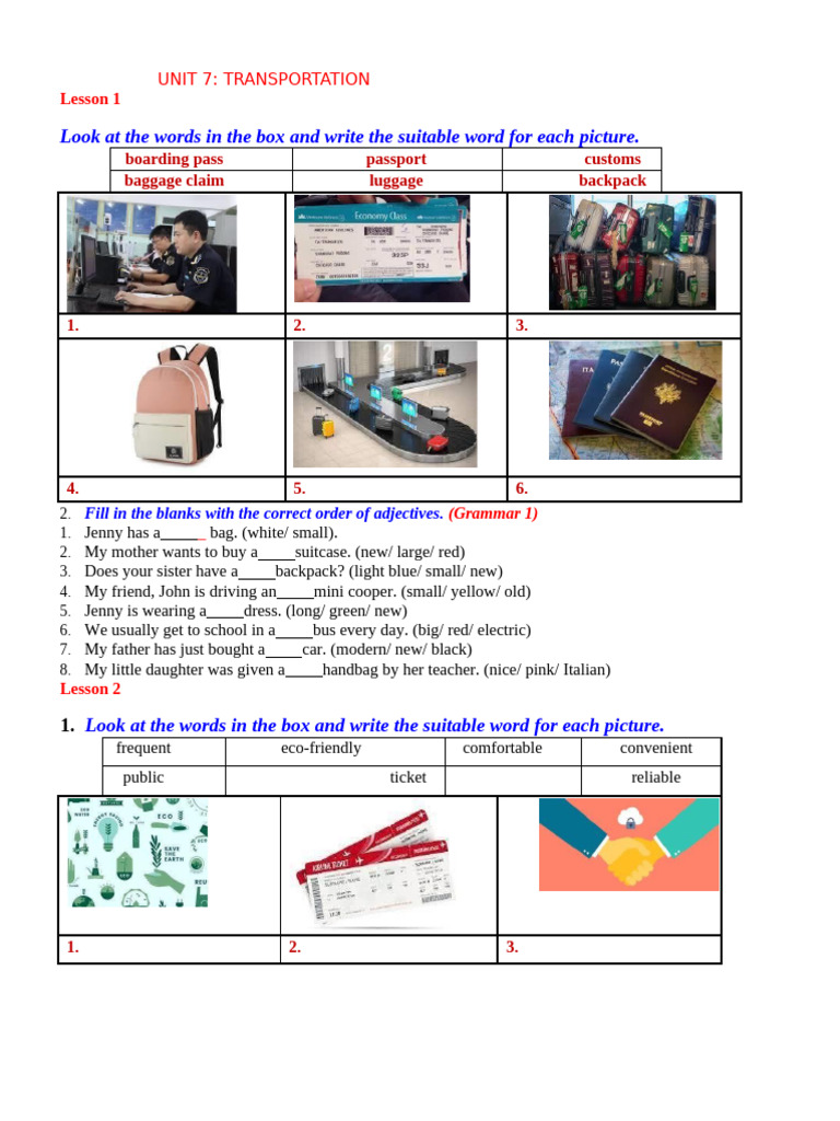 Bài tập năng cao I Learn Smart World 7 (Cập nhật) UNIT 7 HS | PDF | Baggage | Athens