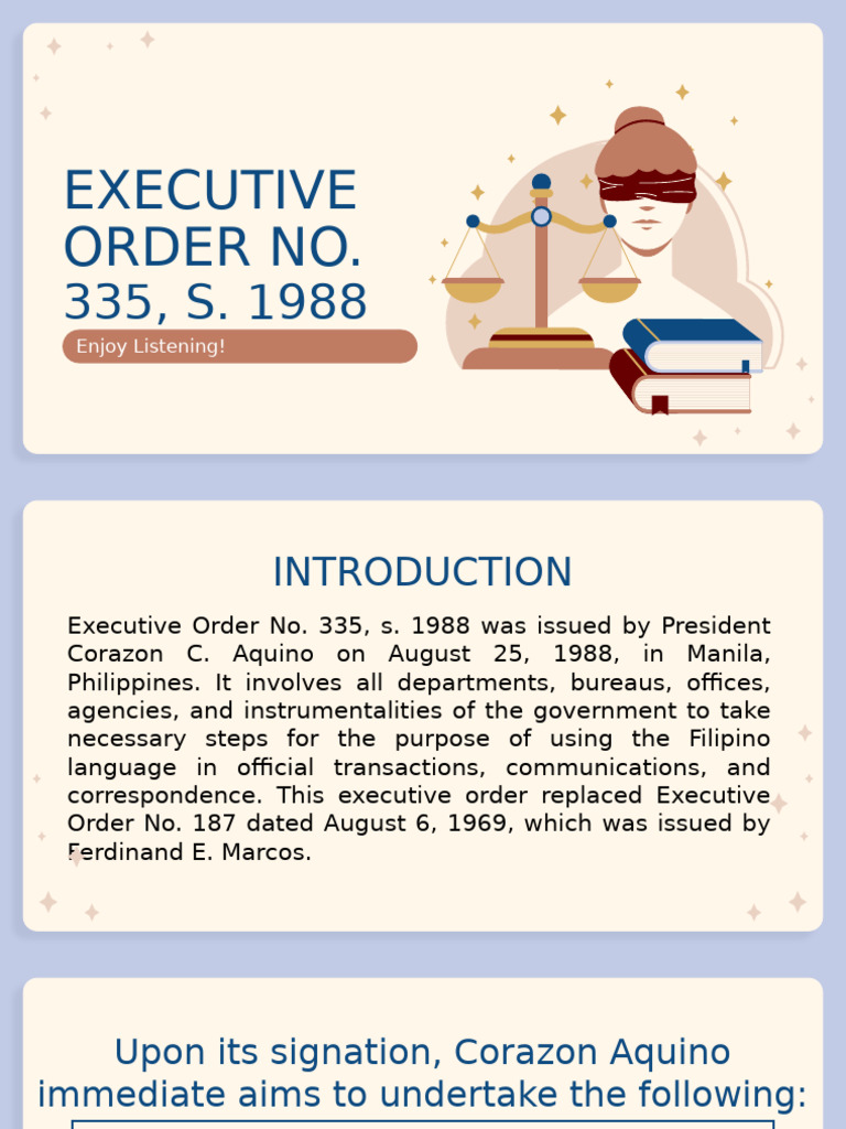 Executive Order No. 335 | PDF | Philippines | Communication