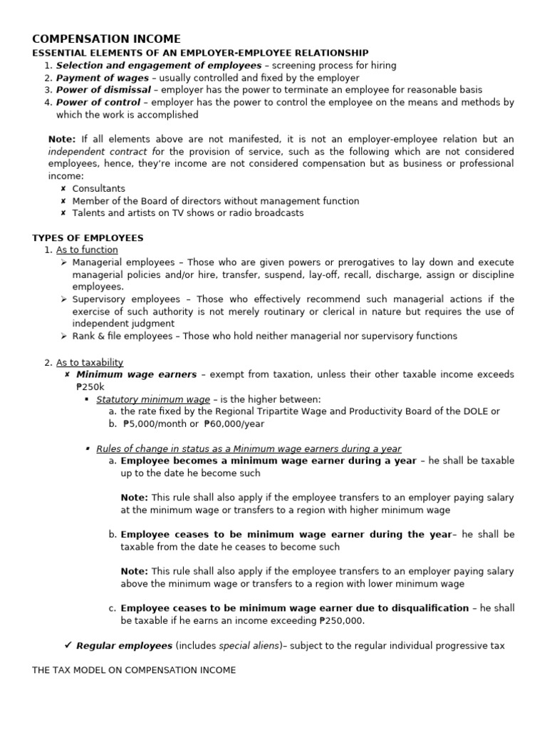 Understanding Compensation Income Essentials | PDF | Cost Of Living ...