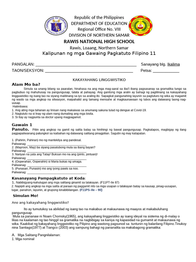 Filipino Module | PDF