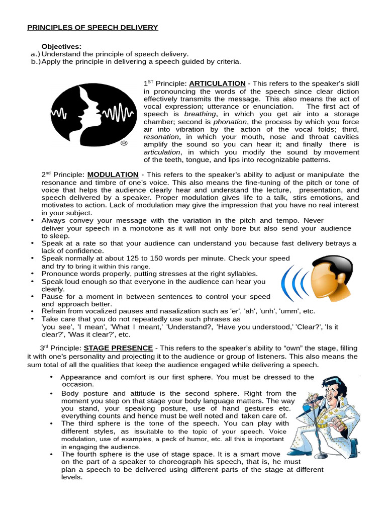 Key Principles of Effective Speech Delivery | PDF | Human Voice | Speech