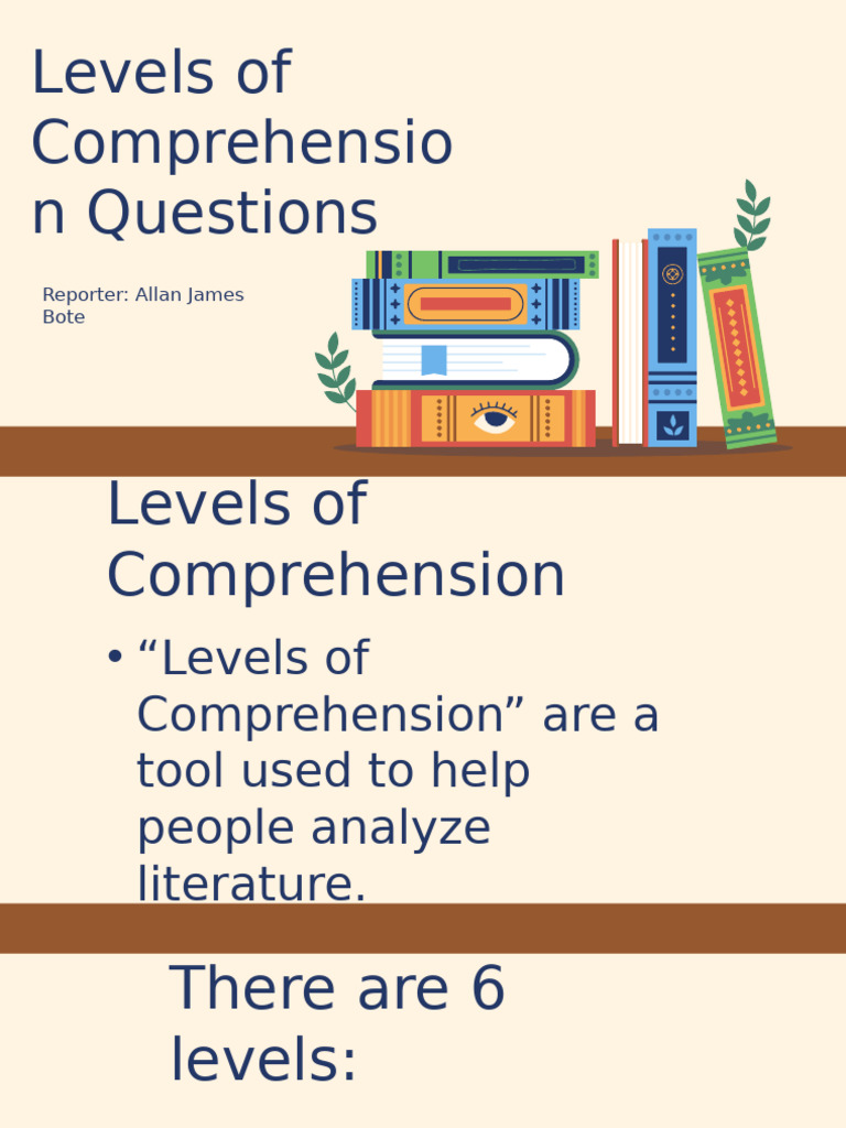 Levels of Comprehension Questions. | PDF