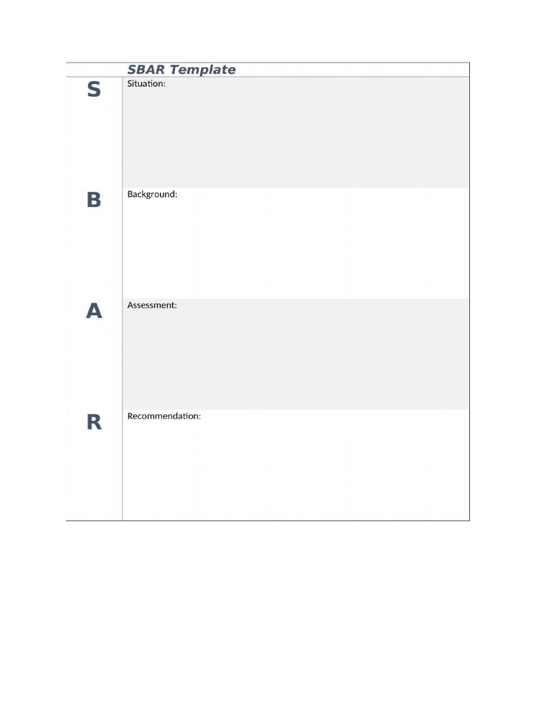 SBAR Template | PDF