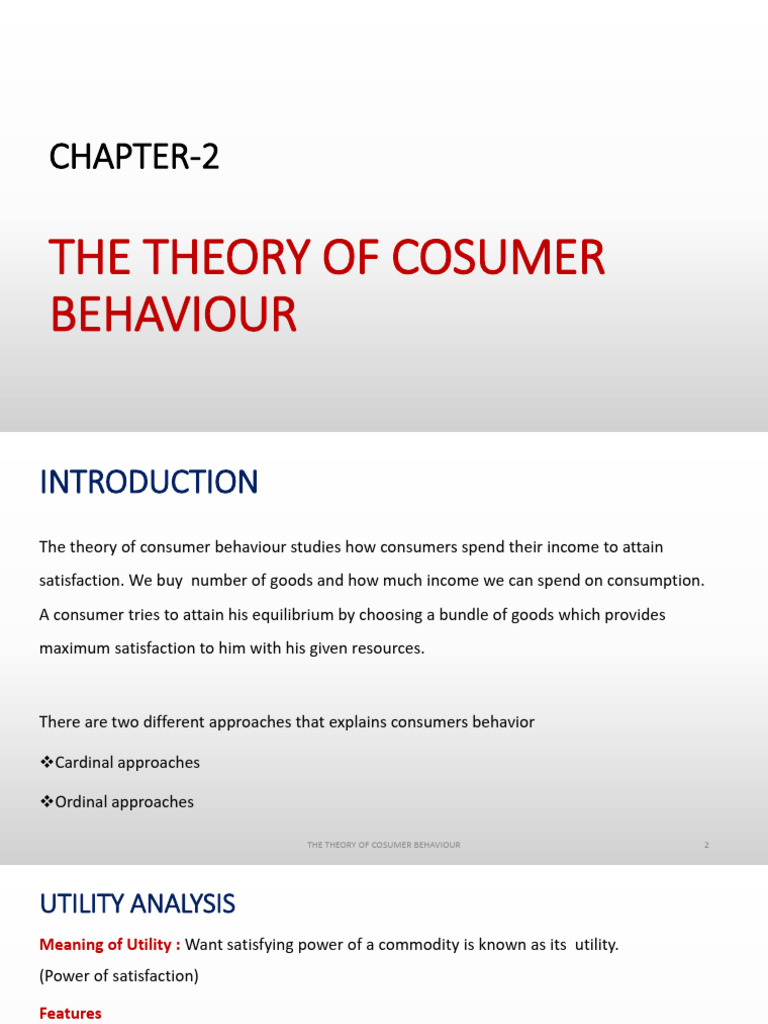 Micro II Chapter The Theory of Consumer Behaviour | PDF | Demand ...