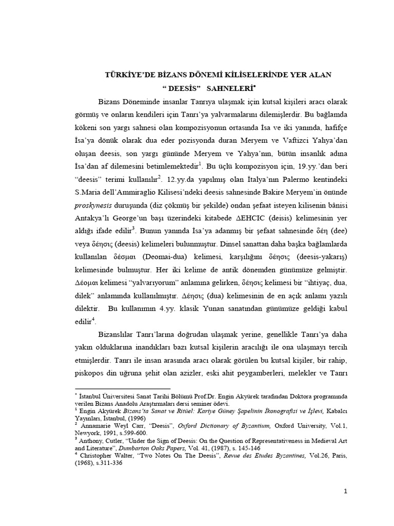 Turkiyede Bizans Donemi Kiliselerinde Go | PDF