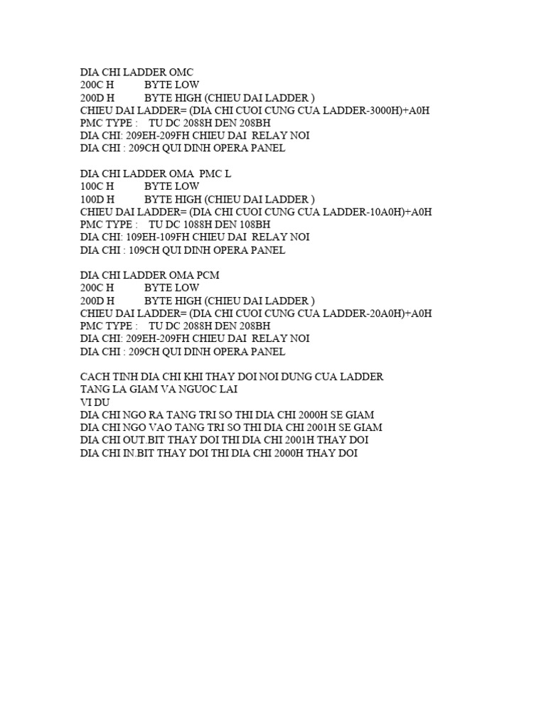 Dia Chi Ladder Omc | PDF | Technology & Engineering