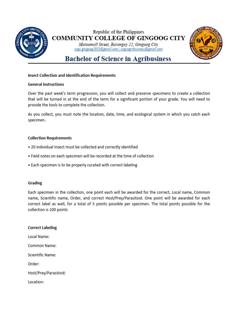 Insect Collection Guide for Agribusiness | PDF | Predation