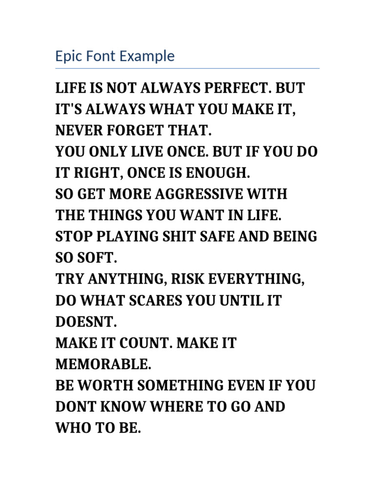 Epic Font Message | PDF | Self-Improvement