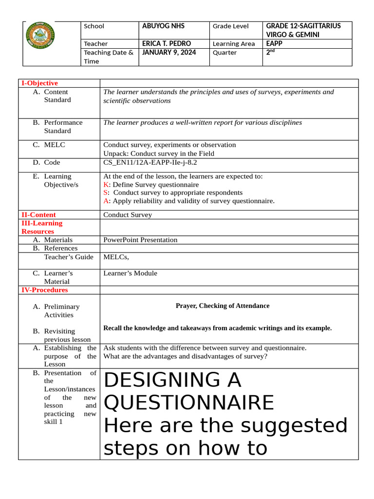 Define Survey and How To Conduct | PDF | Questionnaire | Question