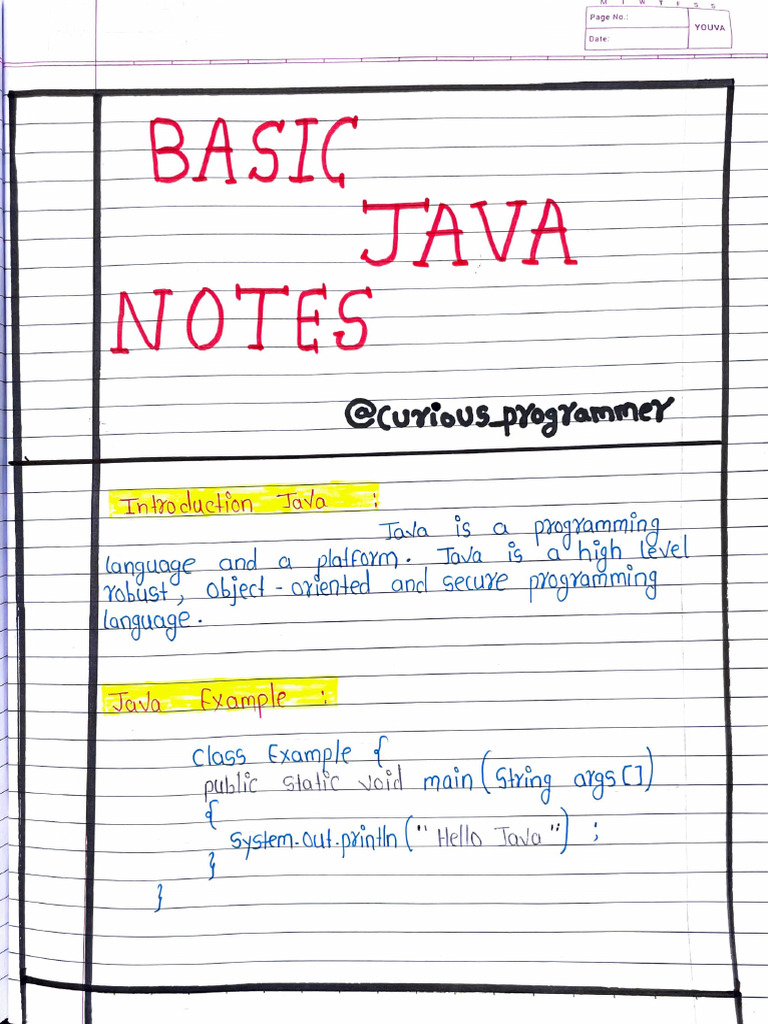 Java Basics Handwritten | PDF