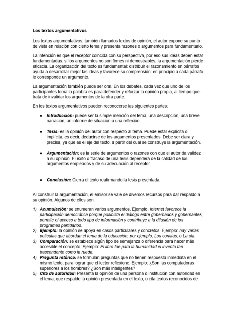 Estructura de Textos Argumentativos | PDF | Teoría de la argumentación