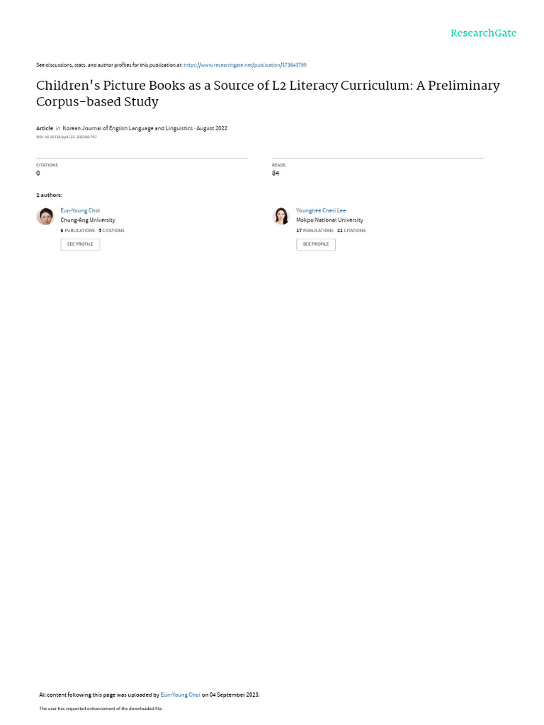 L2 Literacy via Children's Books | PDF | English As A Second Or Foreign ...