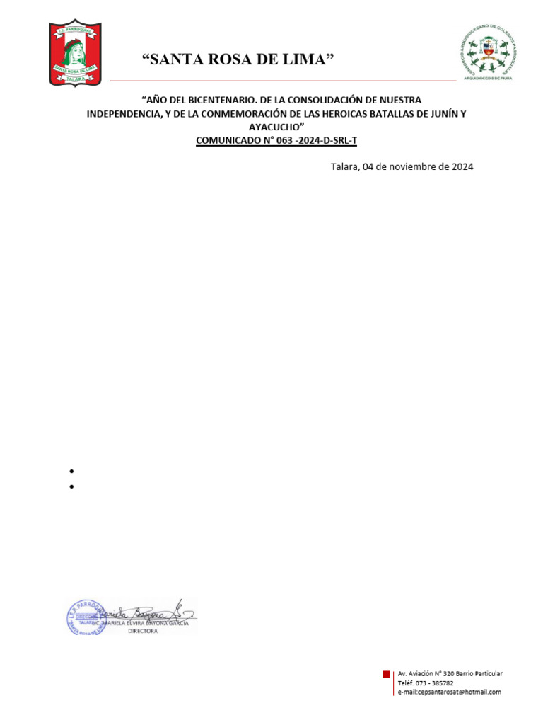 Comunicado 063 | PDF