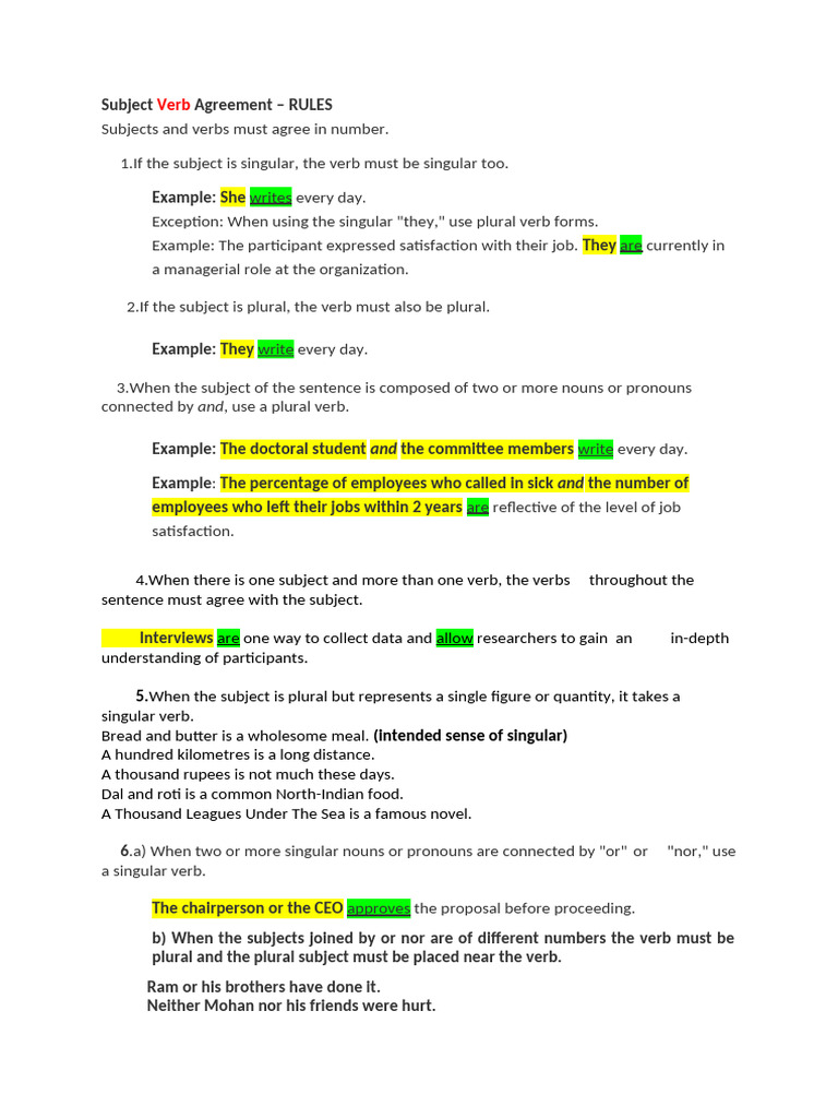 Subject Verb Agreement Advanced | PDF | Grammatical Number | Plural