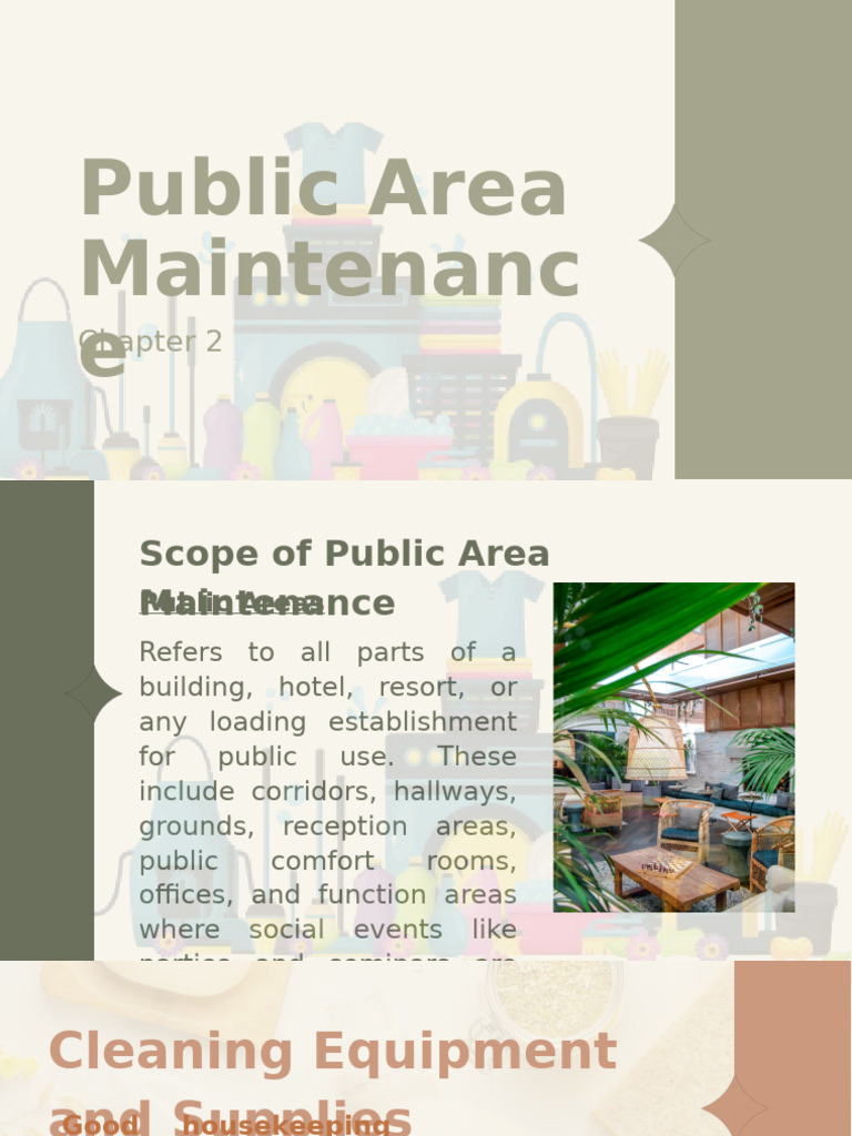 Public Area Maintenance in Hospitality | PDF | Housekeeping | Cleaning