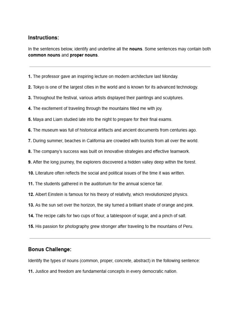 Common Nouns and Proper Nouns. | PDF | Social Science | Art