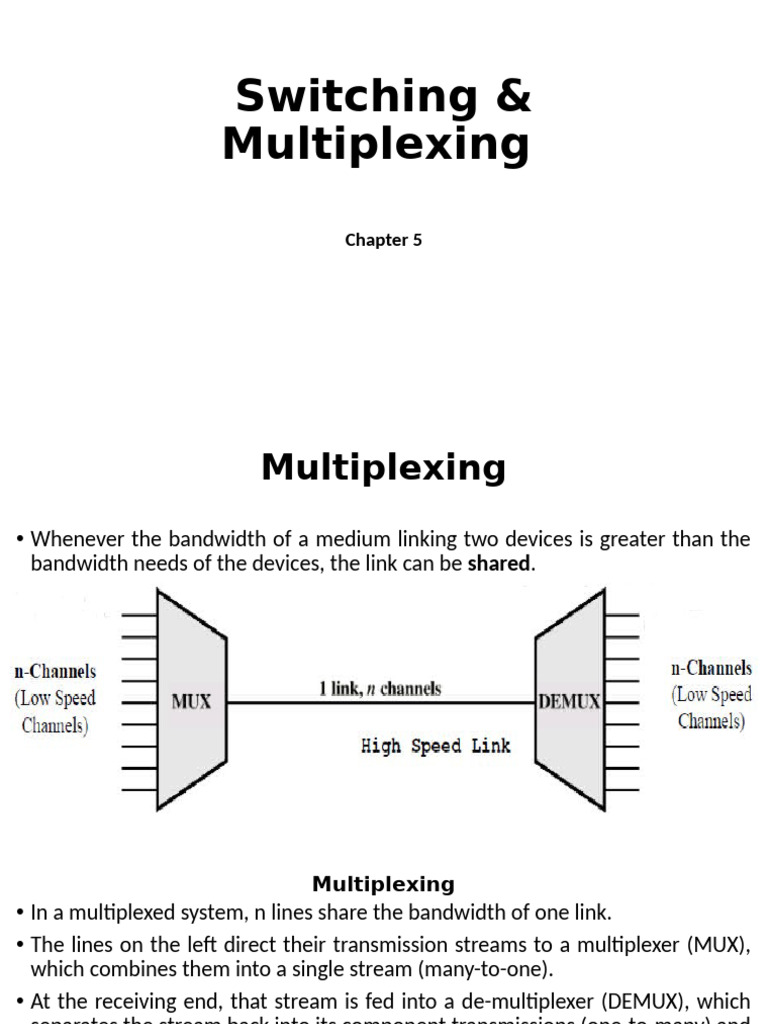 Chapter 5-Switching & Multiplexing | PDF | Multiplexing | Computer Network