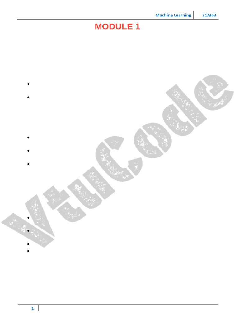 @vtucode - in 21AI63 Module 1 AI&ML 2021 Scheme | PDF | Machine Learning | Learning