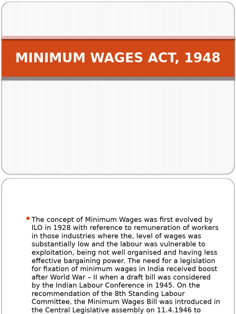 Minimum Wages Act, 1948 | PDF | Employment | Wage