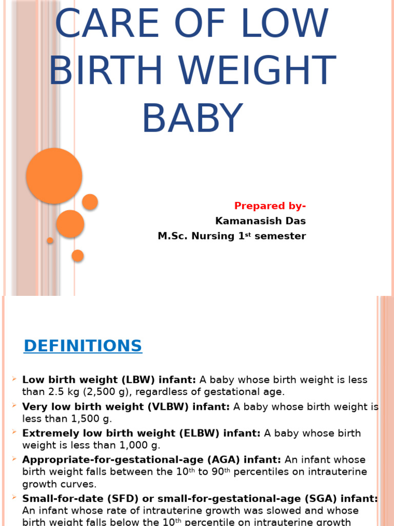 Care of Low Birth Weight Baby | PDF | Low Birth Weight | Preterm Birth