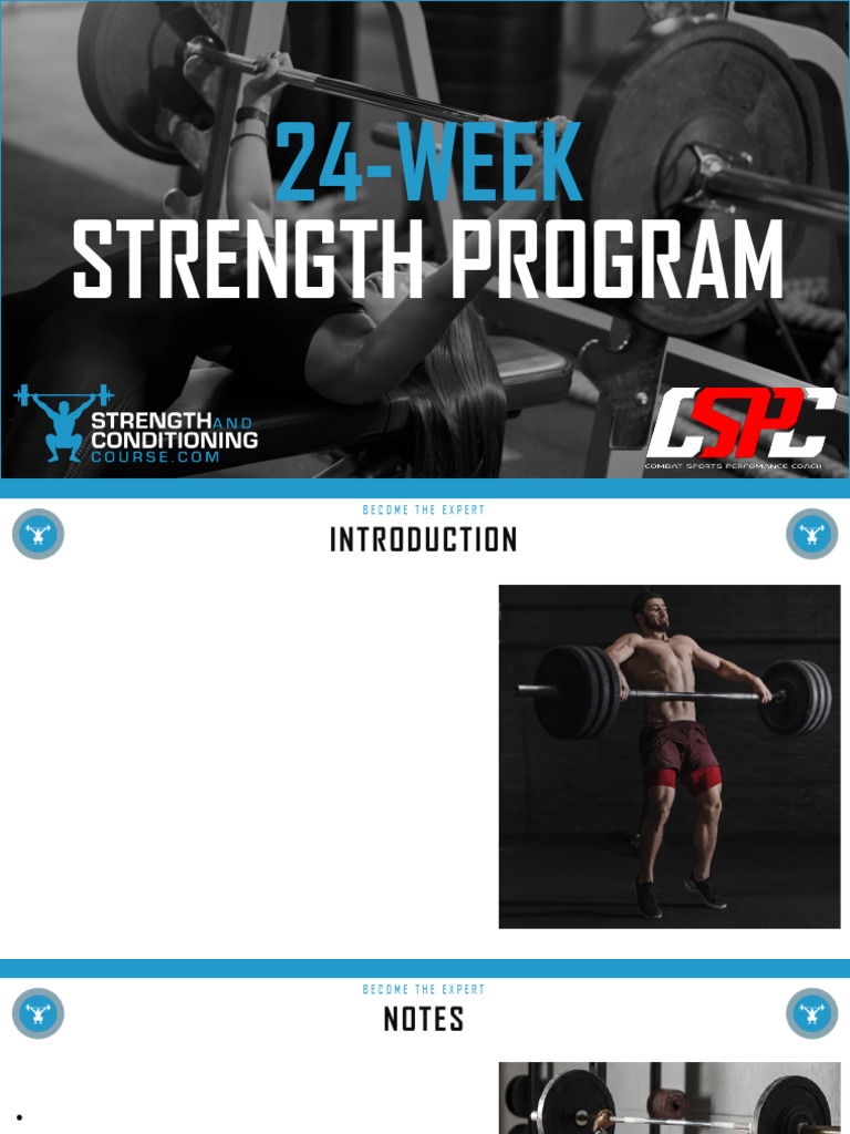24-Week Strength Program | PDF | Management Of Obesity | Strength Training