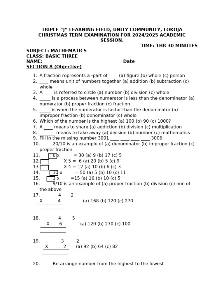 MATHEMATICS BASIC THREE | PDF
