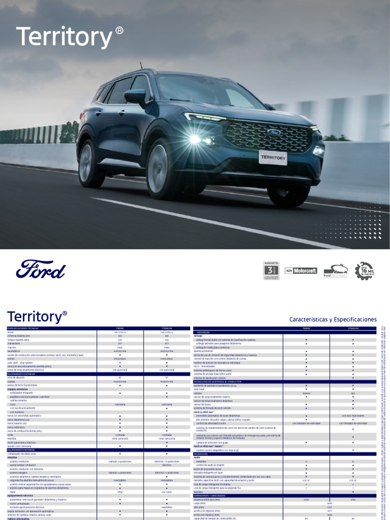 Fpe Ficha Tecnica Territory - 2025 | PDF | Airbag | Sistema de freno antibloqueo