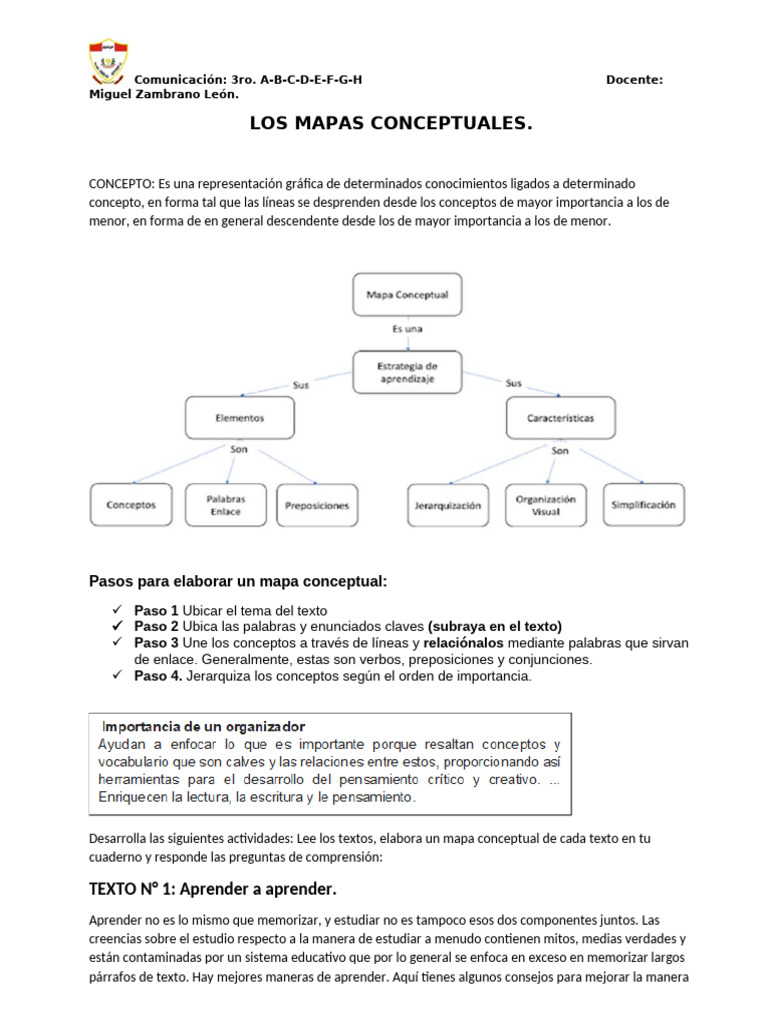 Ficha de Mapas Conceptuales Zambrano. | PDF | Memoria | Aprendizaje