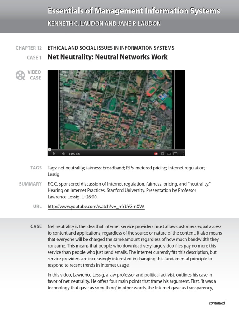 Ess10 CH12 Case1 NetNeutrality | PDF | Net Neutrality | Internet ...