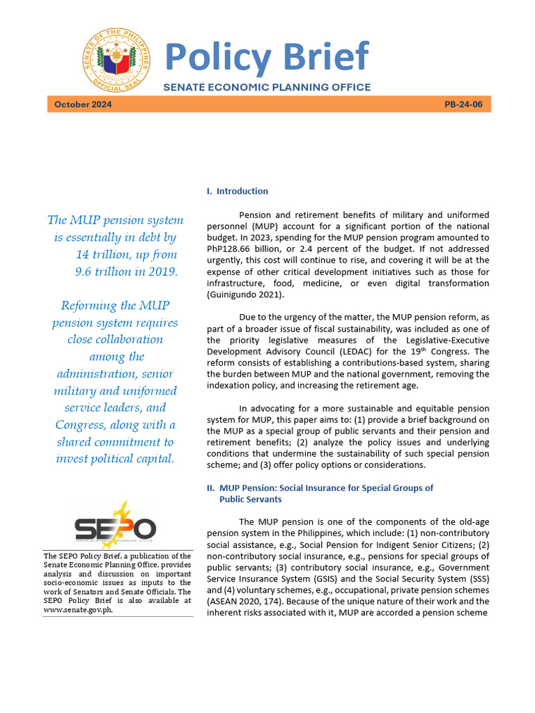 MUP Pension Reform Insights for 2025 | PDF | Pension | Retirement