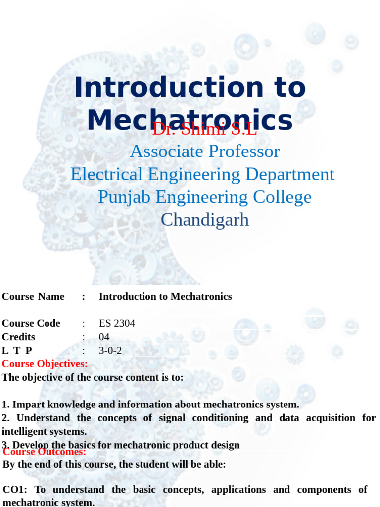 PDF CH 1 Understanding Mechatronics Final19 - 08 - 2024 | PDF ...