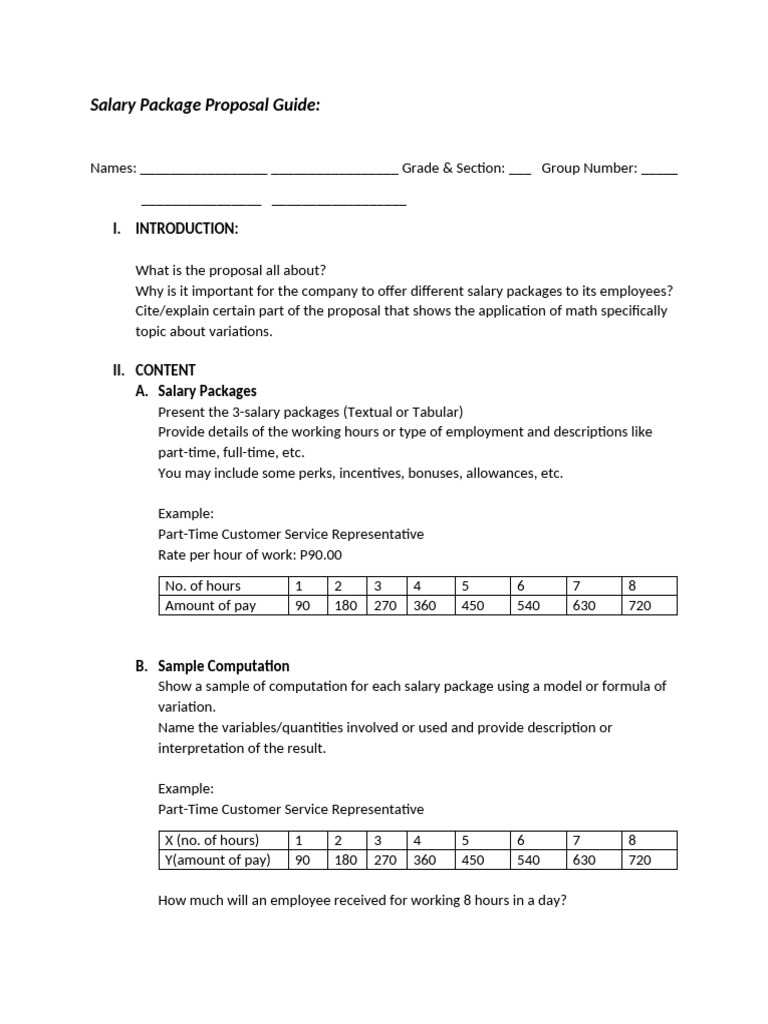 Q1 - Performance Task Guide On Salary Package Proposal-1 | PDF | Business