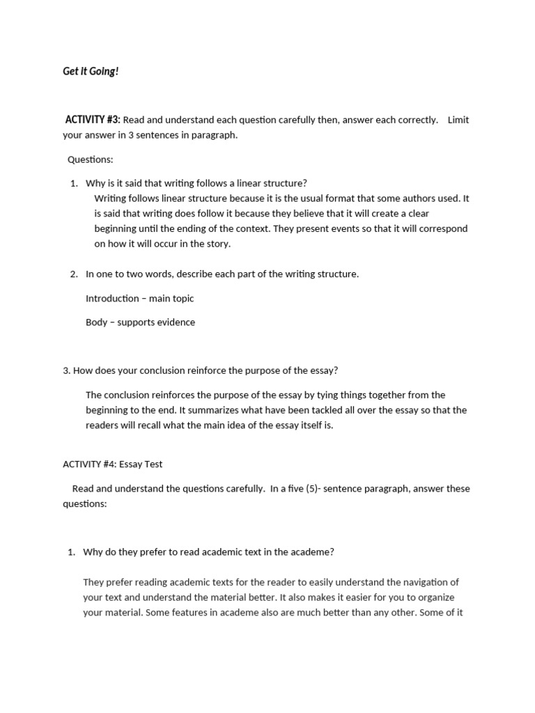 Activity Sheet No. 2 | PDF | Essays | Paragraph