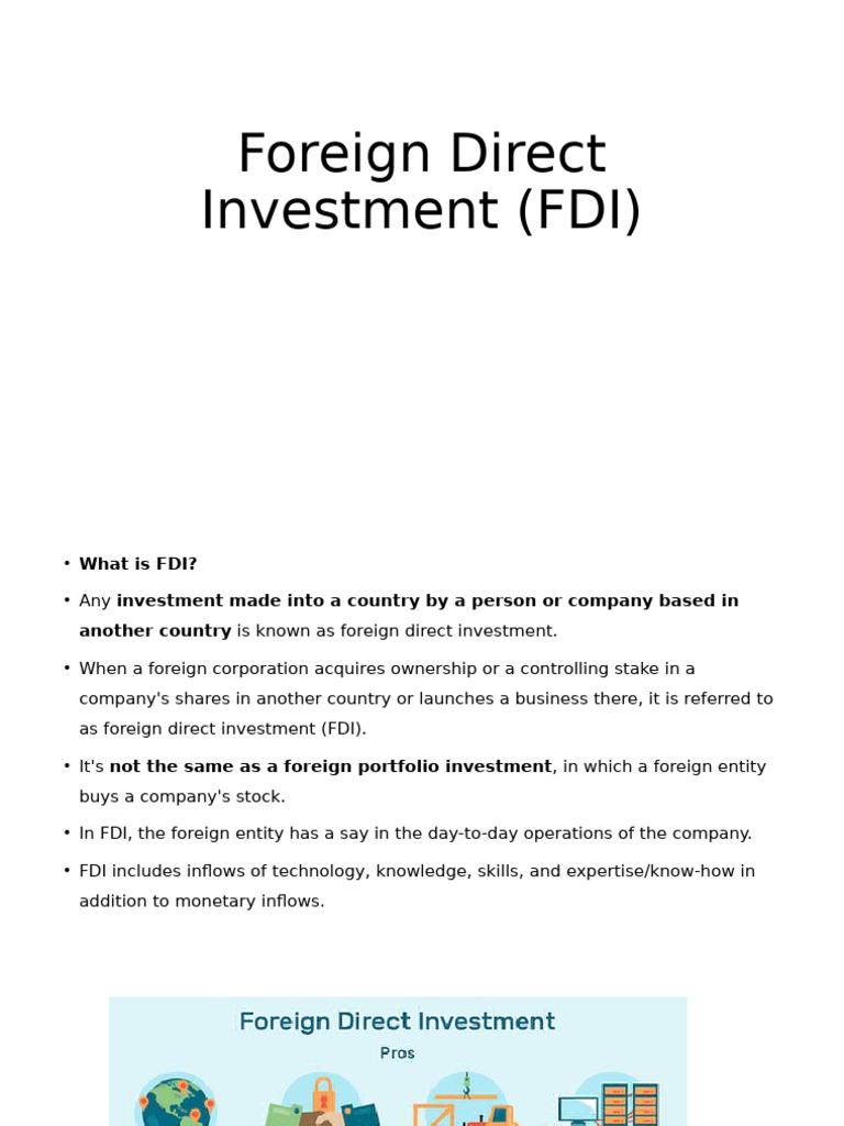 Foreign Direct Investment (FDI) | PDF | Foreign Direct Investment ...