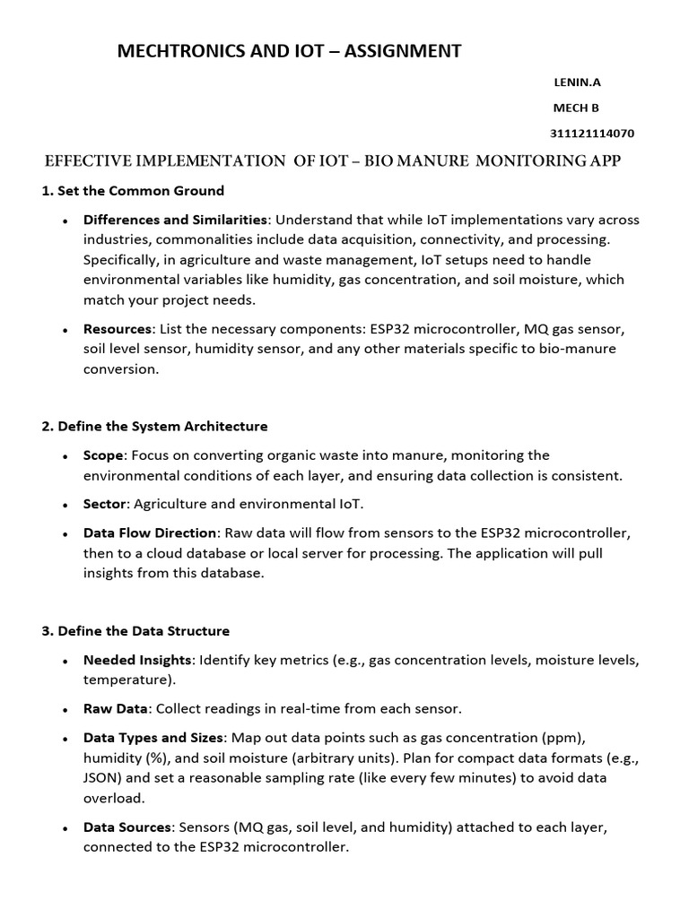 assignement 1-IOT | PDF | Internet Of Things | Sensor