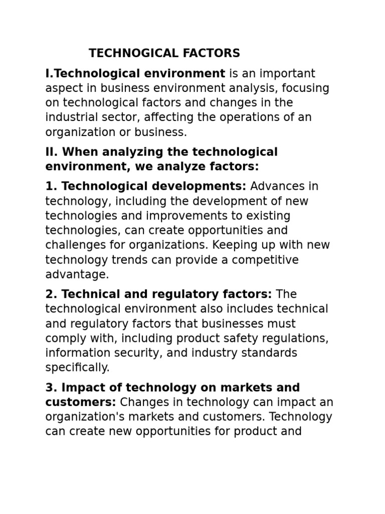 Technological Factors | PDF