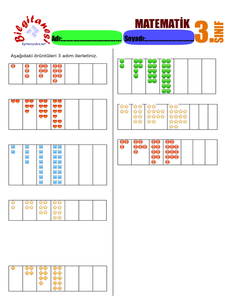 3.sinif Dogal Sayilar Oruntuler Etkinligi-1 | PDF
