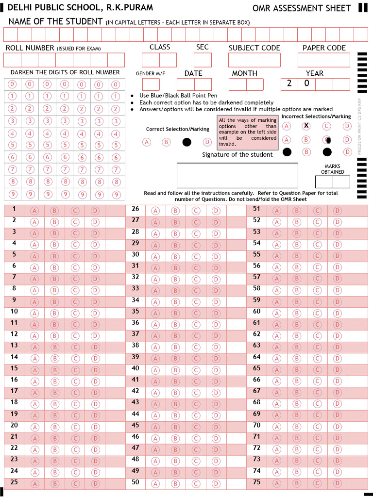 Omr Assessment Sheet 2021 | PDF | Office Equipment | Tests