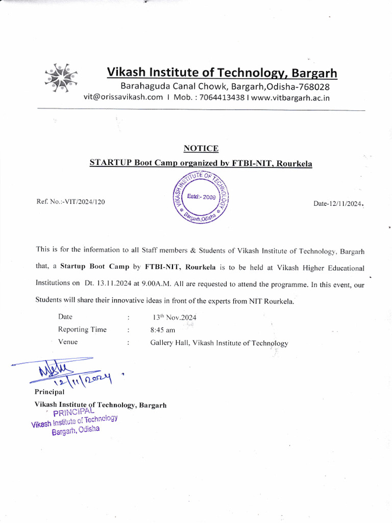 Start Up Boot Camp Notice | PDF