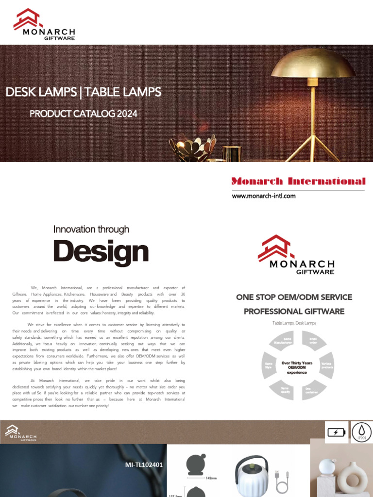 Monarch Intl - Table Lamps 2024 | PDF | Economies | Business Process