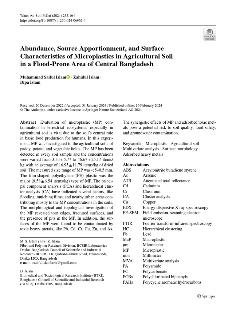 Microplastic Javed Vai1 | PDF | Soil | Natural Environment