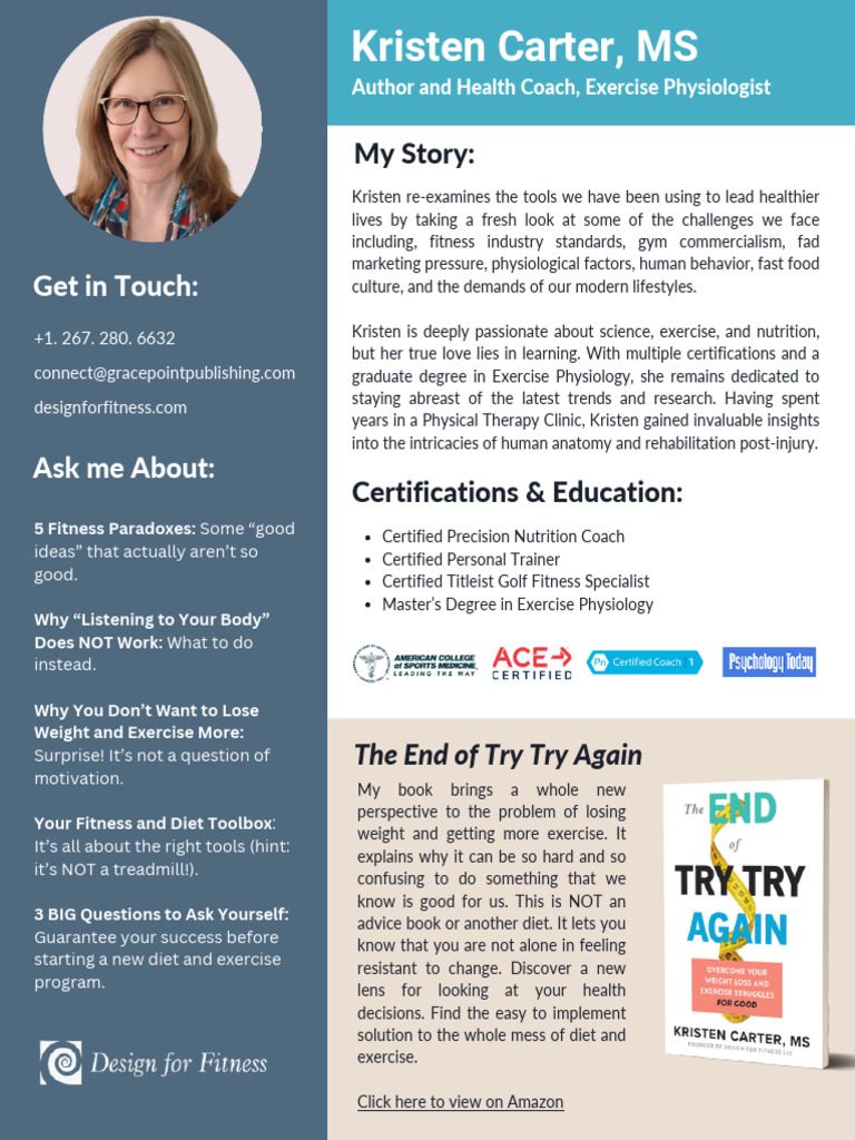Kristen Carter MS Profile | PDF | Physical Fitness | Psychological Concepts