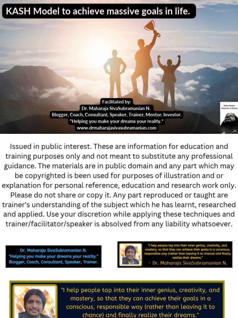 KASH Model To Achieve Massive Goals in Life. | PDF | Cognitive Science ...
