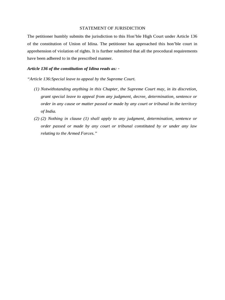 Statement of Jurisdiction | PDF