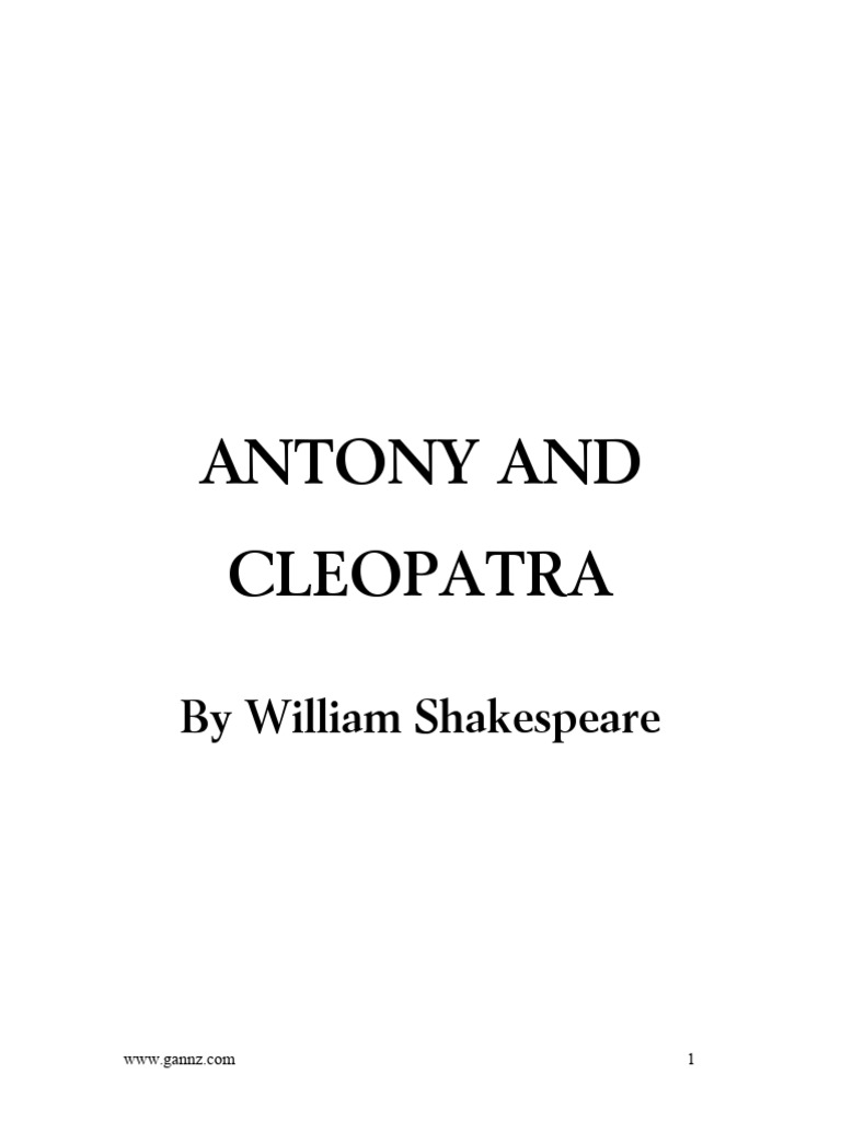 Antony and Cleopatra | PDF | Mark Antony | Cleopatra
