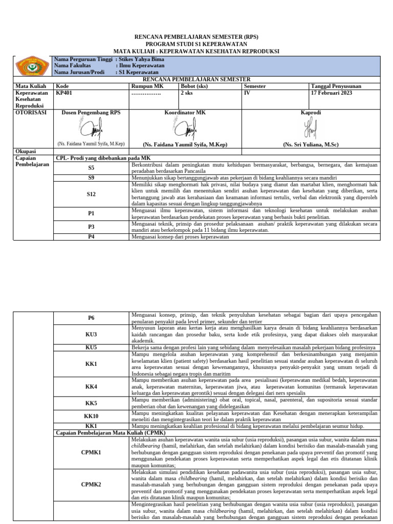 Contoh RPS Syb | PDF