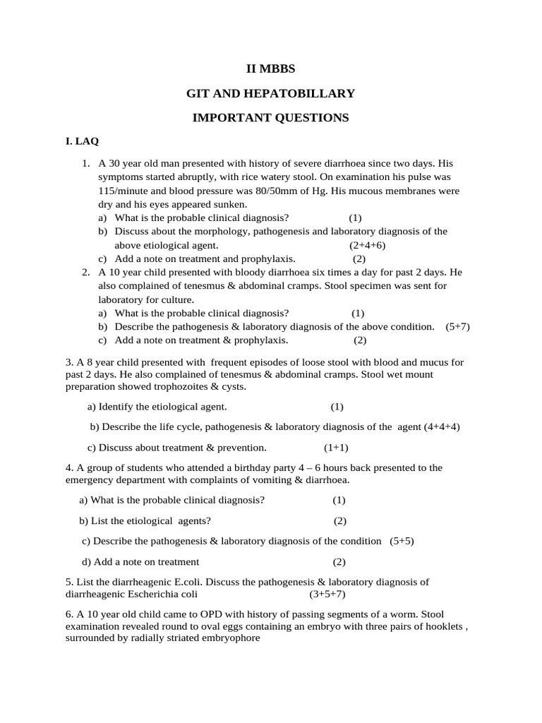 GIT,HEP imp que | PDF | Hepatitis | Diarrhea